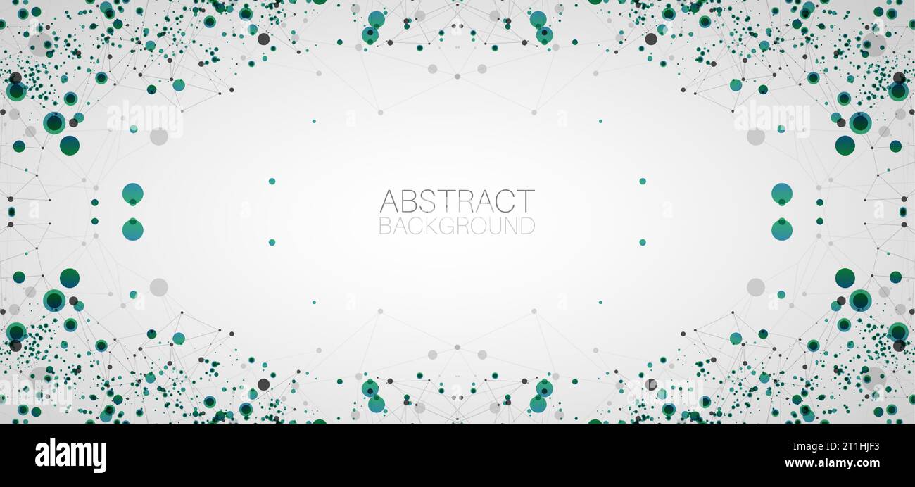 Template for science and technology presentation with connecting dots and lines. Plexus style ...