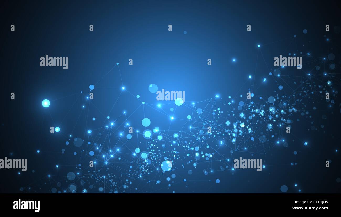 Abstract polygonal vector science background with connecting dots and lines Stock Vector Image ...