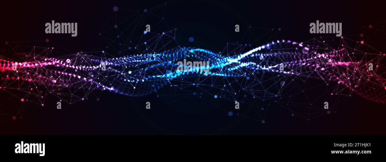 Abstract Vector Background Particles Dynamic Flow With Plexus Effect Stock Vector Image And Art