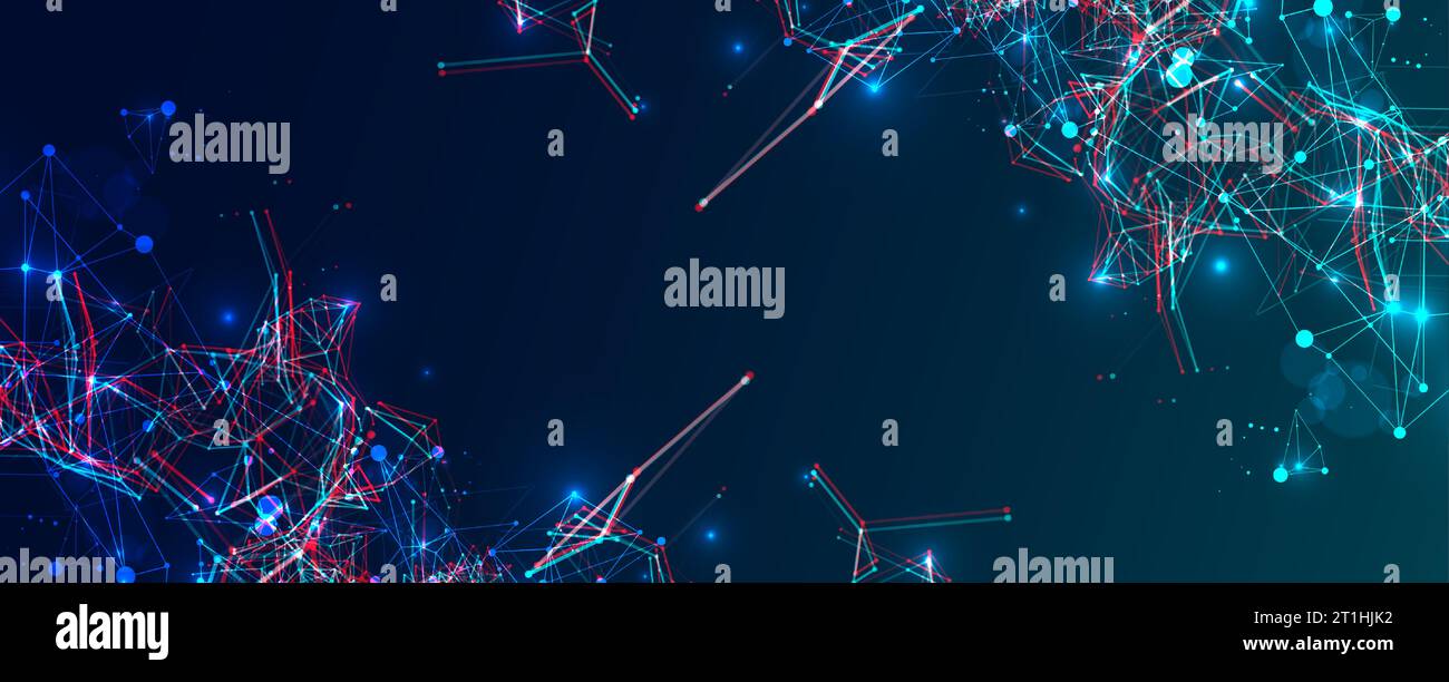 Abstract polygonal vector science background with connecting dots and lines Stock Vector Image ...