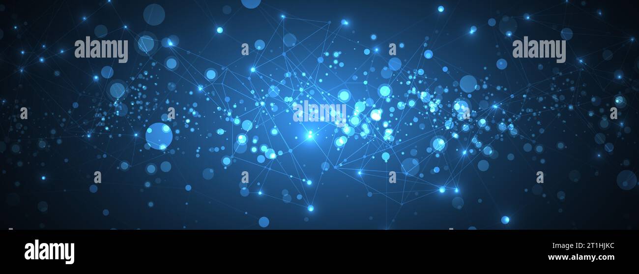 Abstract polygonal vector science background with connecting dots and lines Stock Vector Image ...