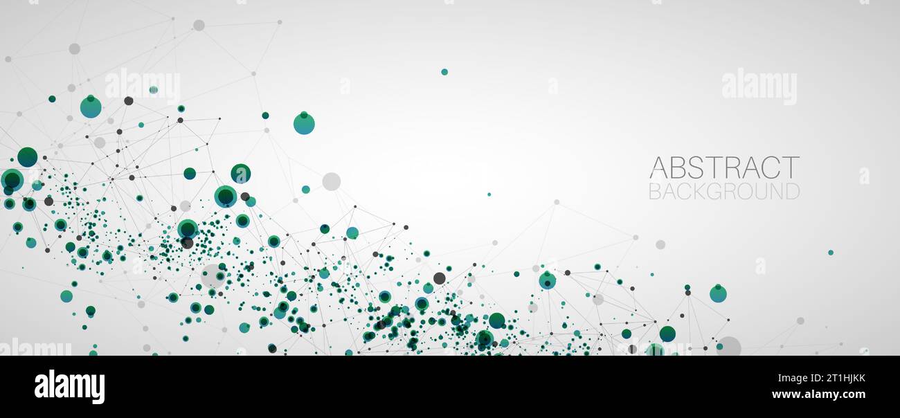 Template for science and technology presentation with connecting dots and lines. Plexus style ...