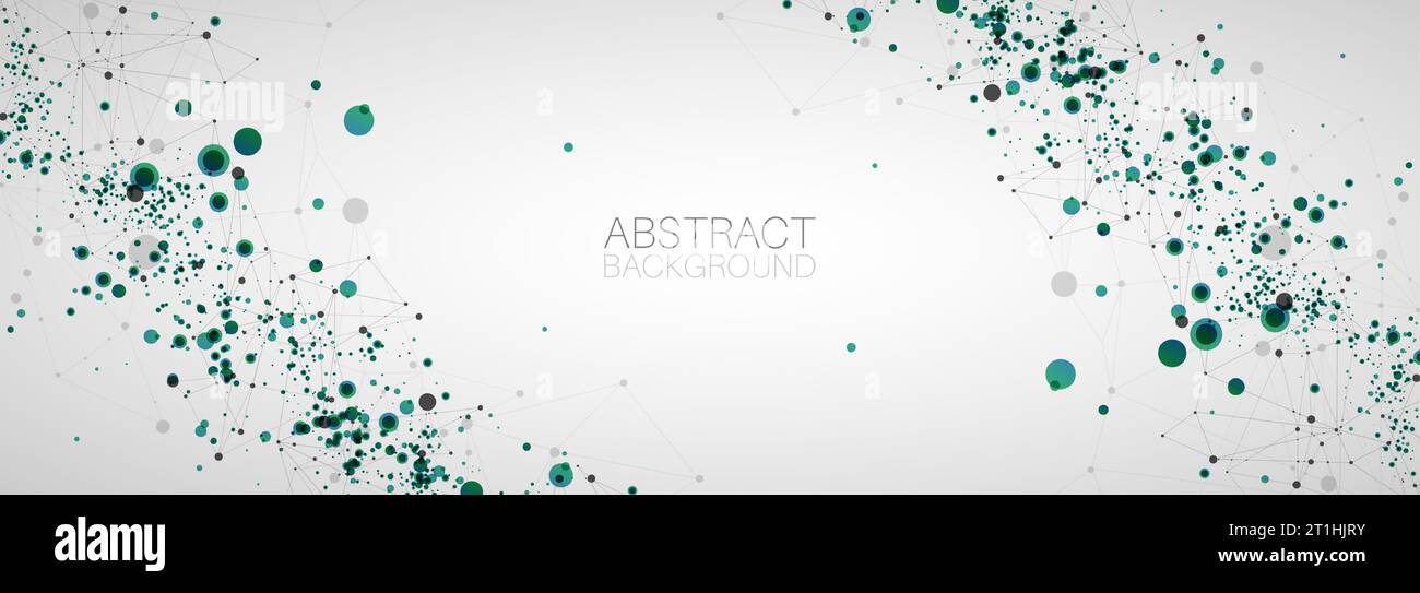 Template for science and technology presentation with connecting dots and lines. Plexus style ...