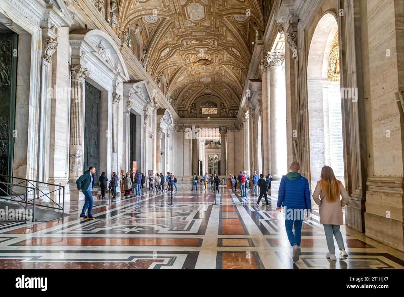 ROME, VATICAN - MARTH 9, 2023: This is the main atrium of the Basilica ...