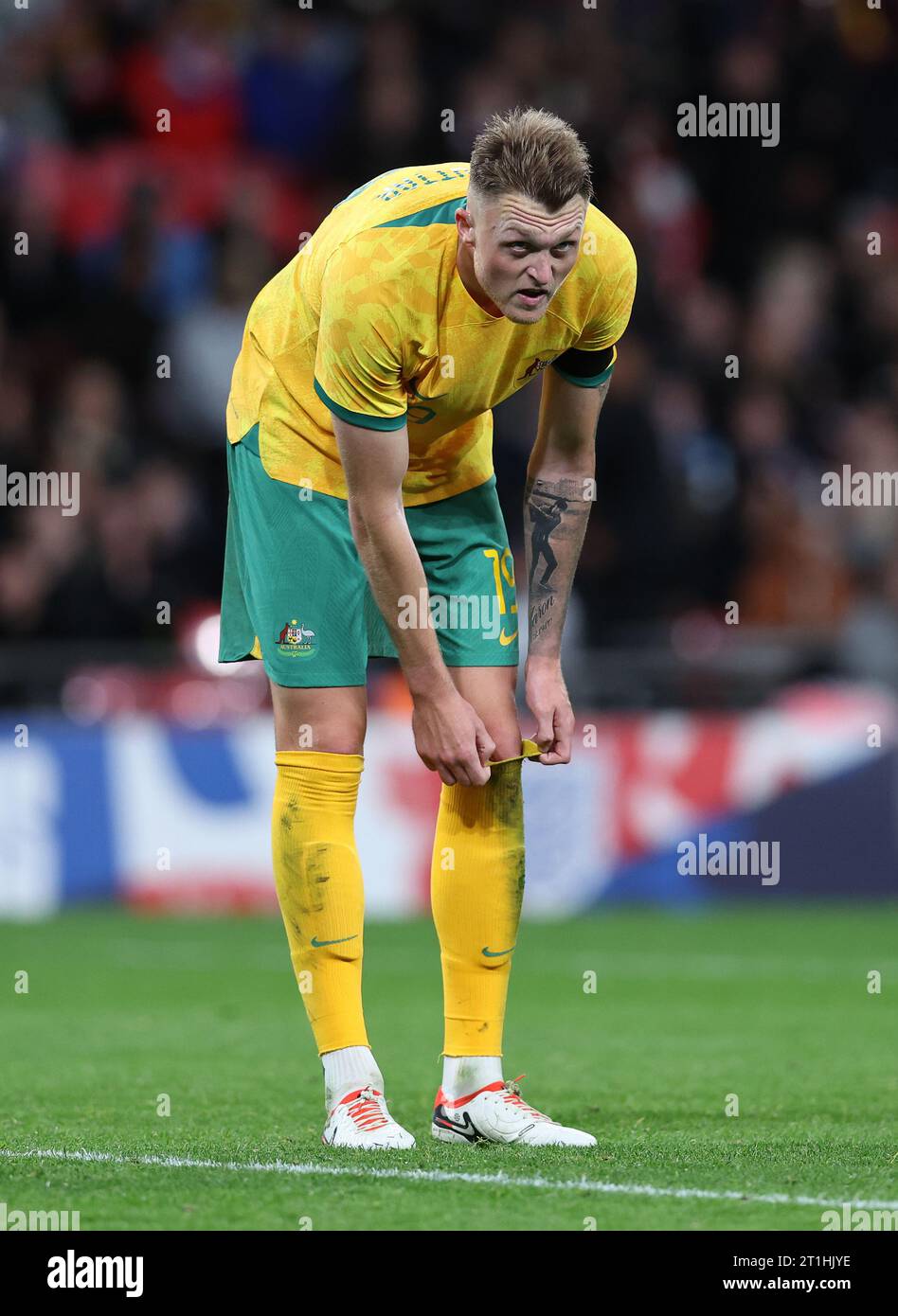 London, UK. 13th Oct, 2023. Harry Souttar of Australia during the ...