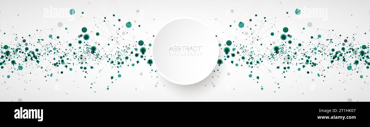 Template for science and technology presentation with connecting dots and lines. Plexus style ...