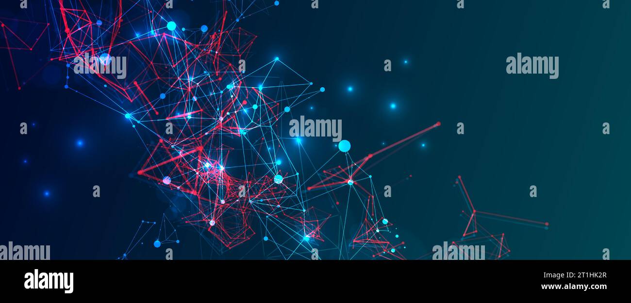Abstract polygonal vector science background with connecting dots and lines Stock Vector Image ...