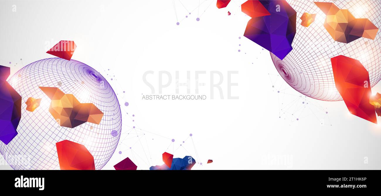 Abstract sphere background with plexus effect. 3D surface Stock Vector Image & Art - Alamy