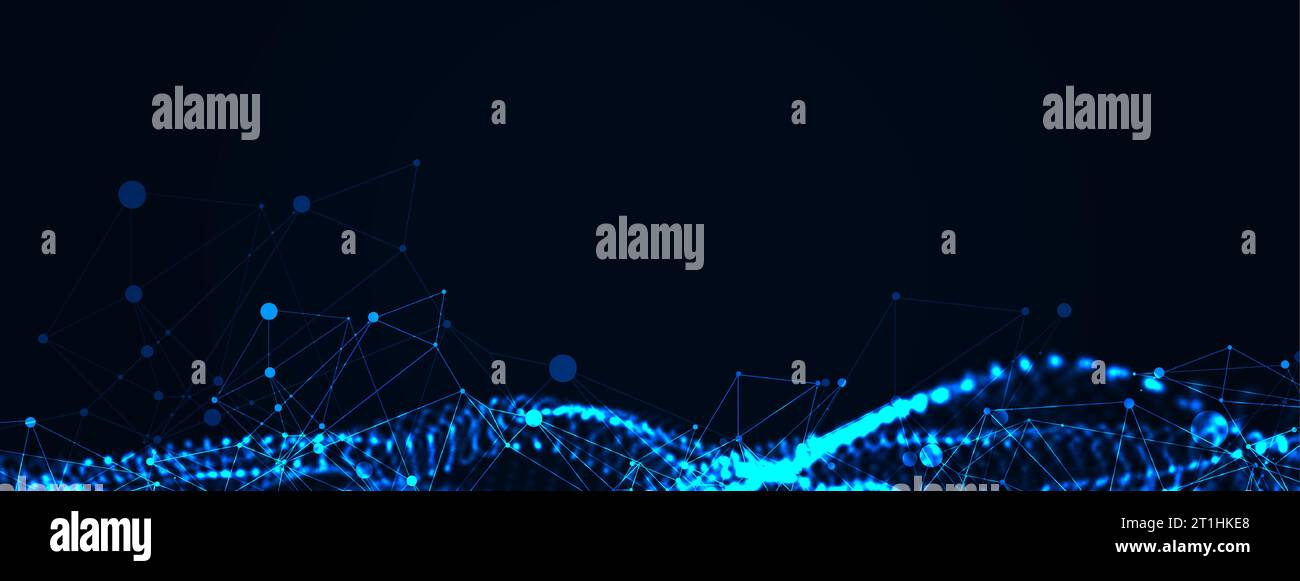 Abstract Vector Background Particles Dynamic Flow With Plexus Effect Stock Vector Image And Art