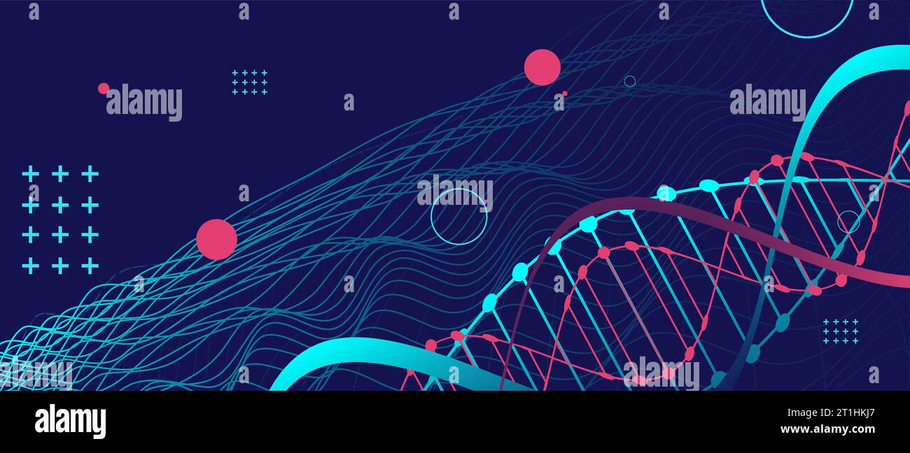 DNA abstract molecule. Medical science, genetic biotechnology, chemistry biology vector concept ...