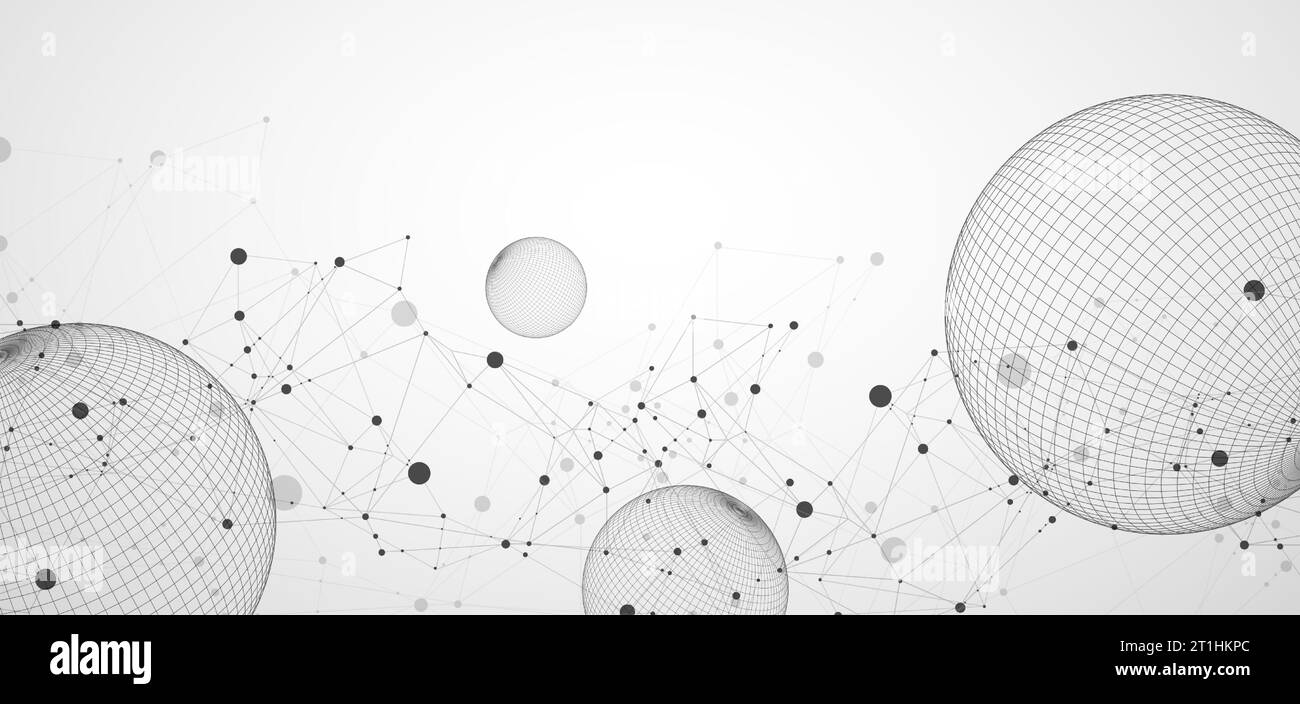 Abstract sphere background with plexus effect. 3D surface. Vector illustration Stock Vector ...
