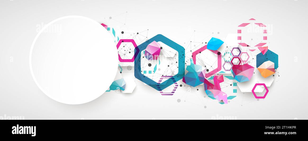 Hexagonal geometric array. Abstract background. Science and connection ...