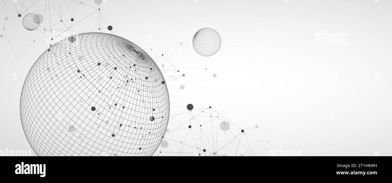 Abstract sphere background with plexus effect. 3D surface. Vector illustration Stock Vector ...
