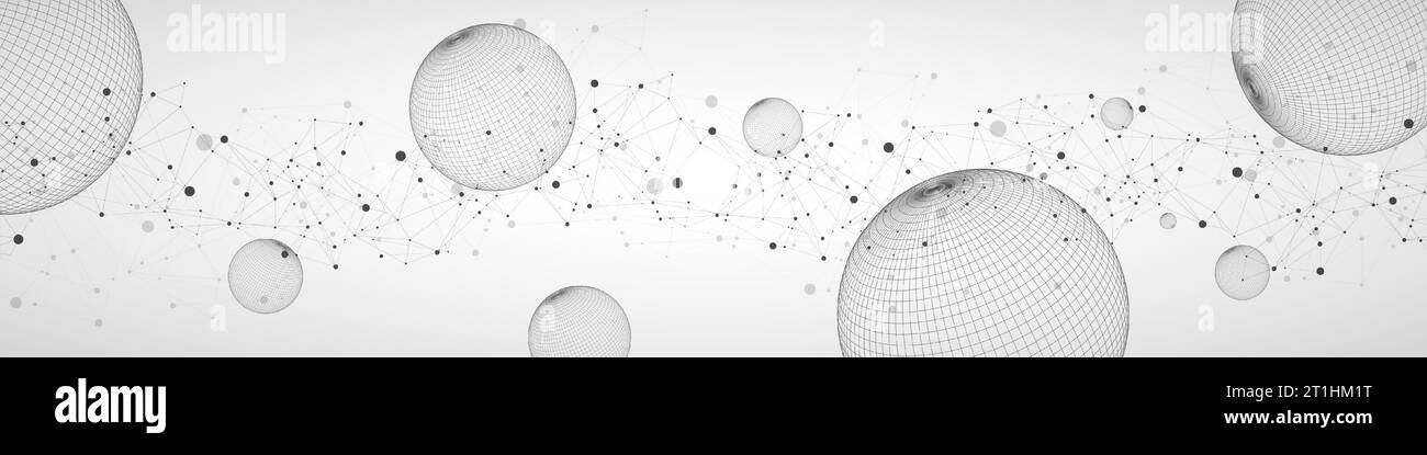 Abstract sphere background with plexus effect. 3D surface. Vector ...