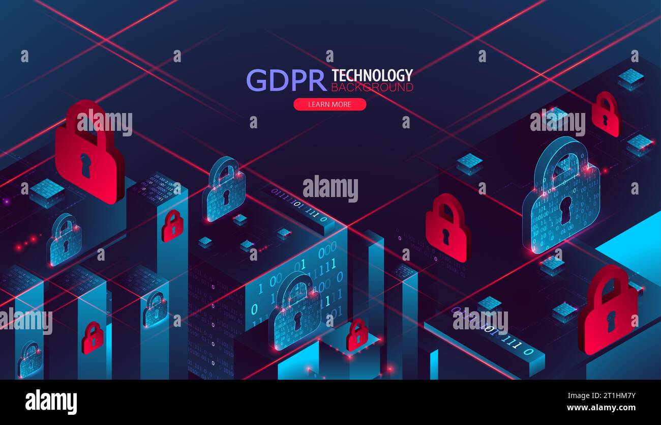 Isometric protection concept. Protect mechanism, system privacy Stock ...