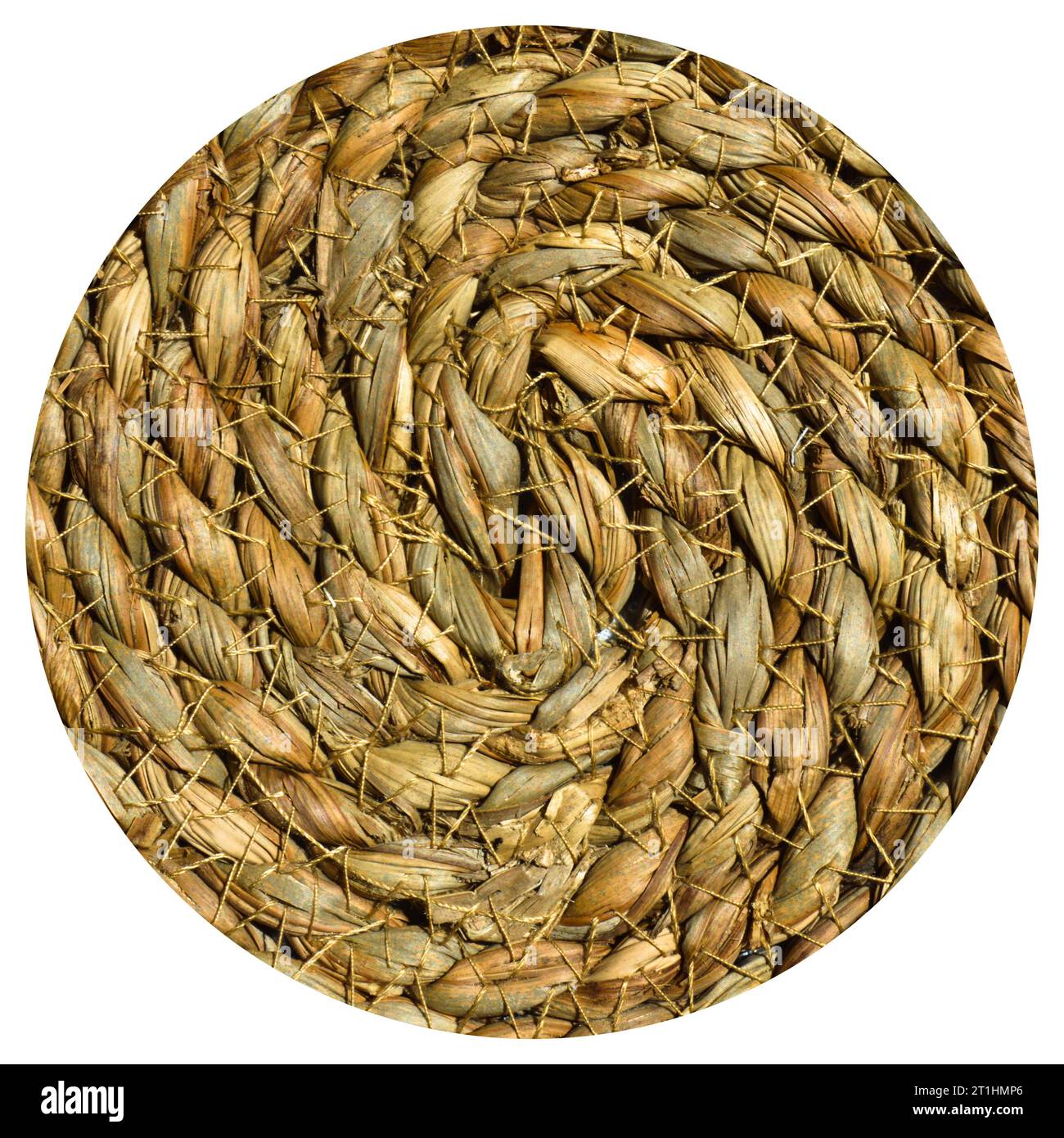 Round woven mat made of water hyacinth fibers, wicker table mats ...