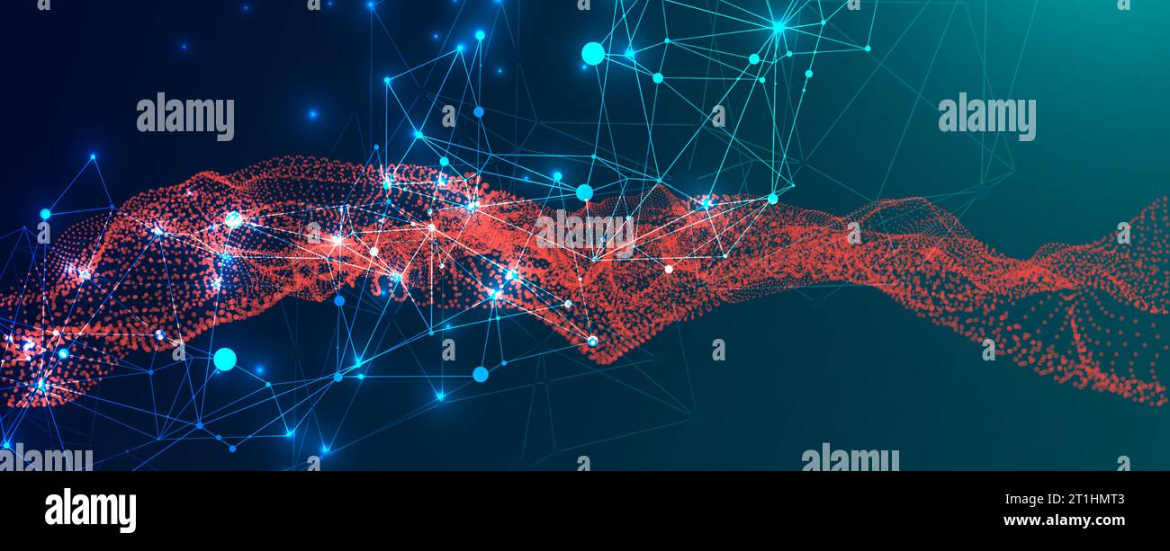 Abstract plexus vector background. Glowing particles dynamic flow Stock Vector Image & Art - Alamy