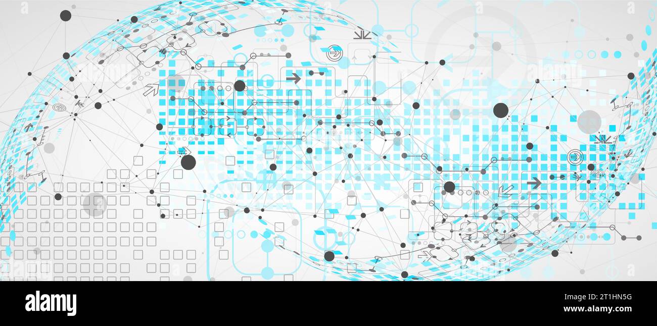 Vector illustration, Hi-tech digital technology and engineering theme ...