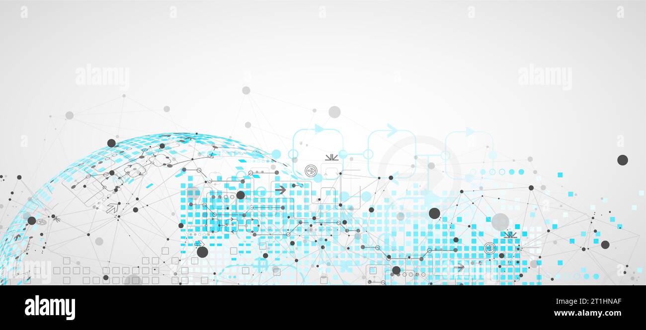 Vector illustration, Hi-tech digital technology and engineering theme ...