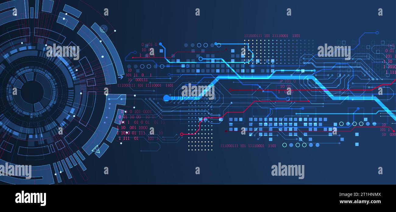 Abstract technology concept. Circuit board, high computer color ...