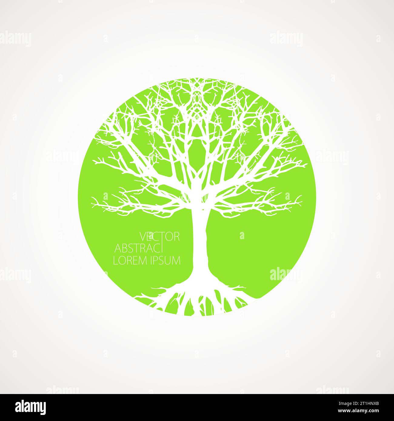 Abstract tree with roots. Vector outline illustration. Plant in Garden ...