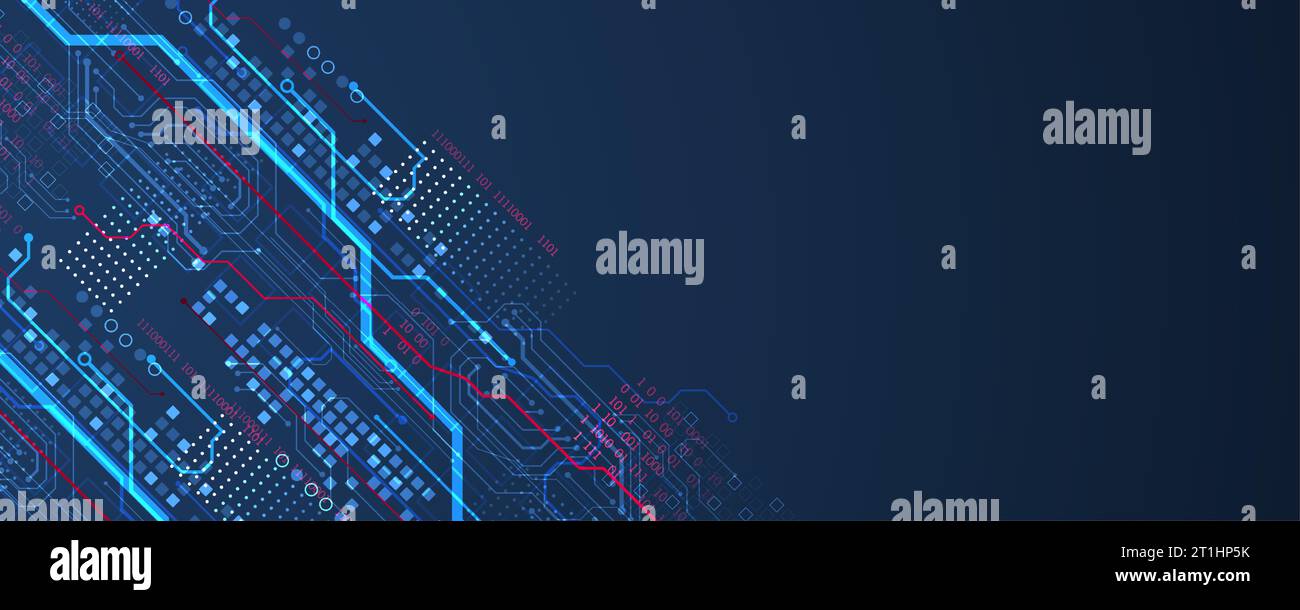 Abstract technology concept. Circuit board, high computer color ...