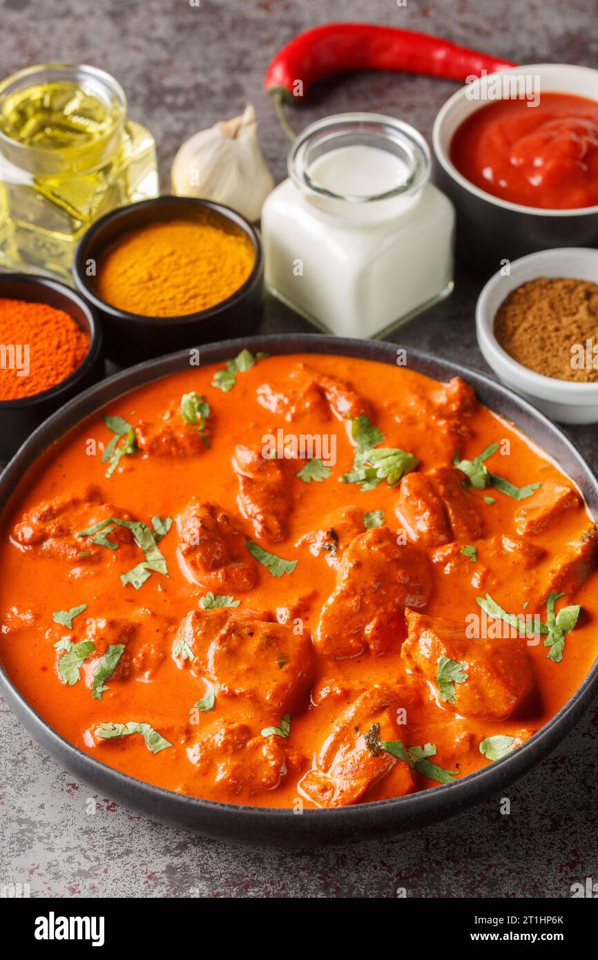 Chicken tikka masala is a dish consisting of roasted marinated chicken ...