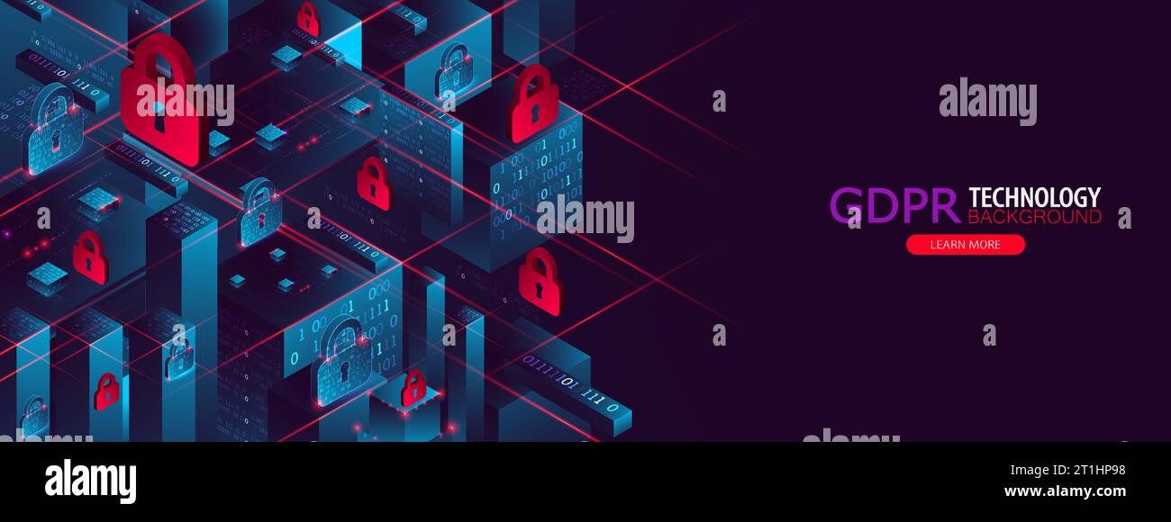 Isometric protection concept. Protect mechanism, system privacy Stock ...