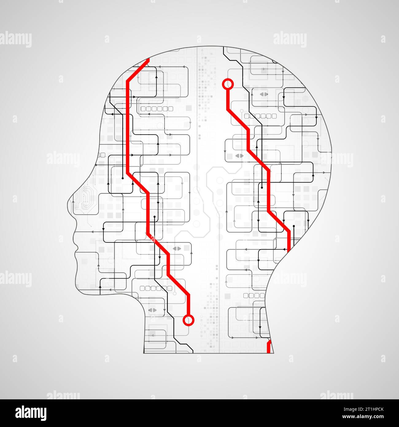 Artificial intelligence (AI) and big data concept. Machine cyber mind ...