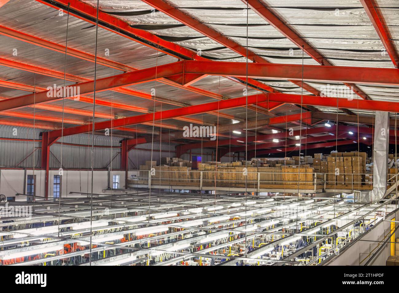 industrial textile factory in africa producing workwear, view from ...