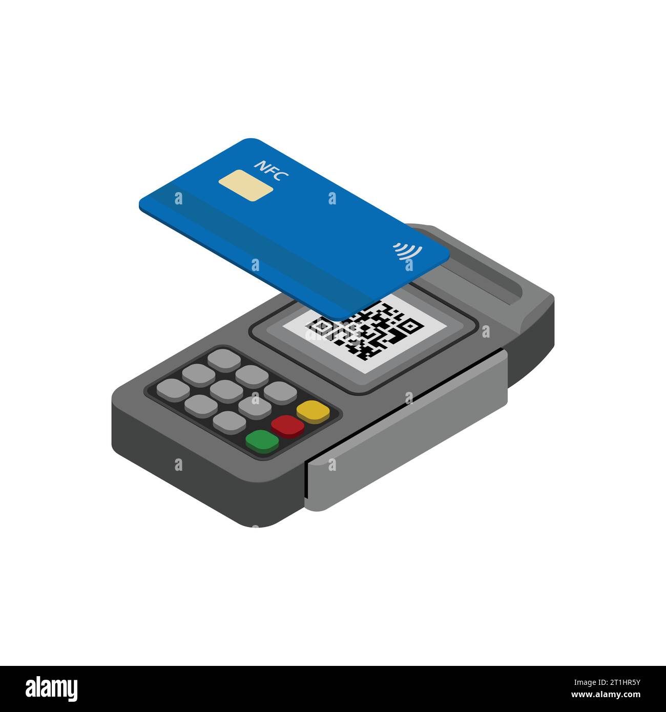 Contactless payment with NFC technology credit card isometric design concept Stock Vector Image ...