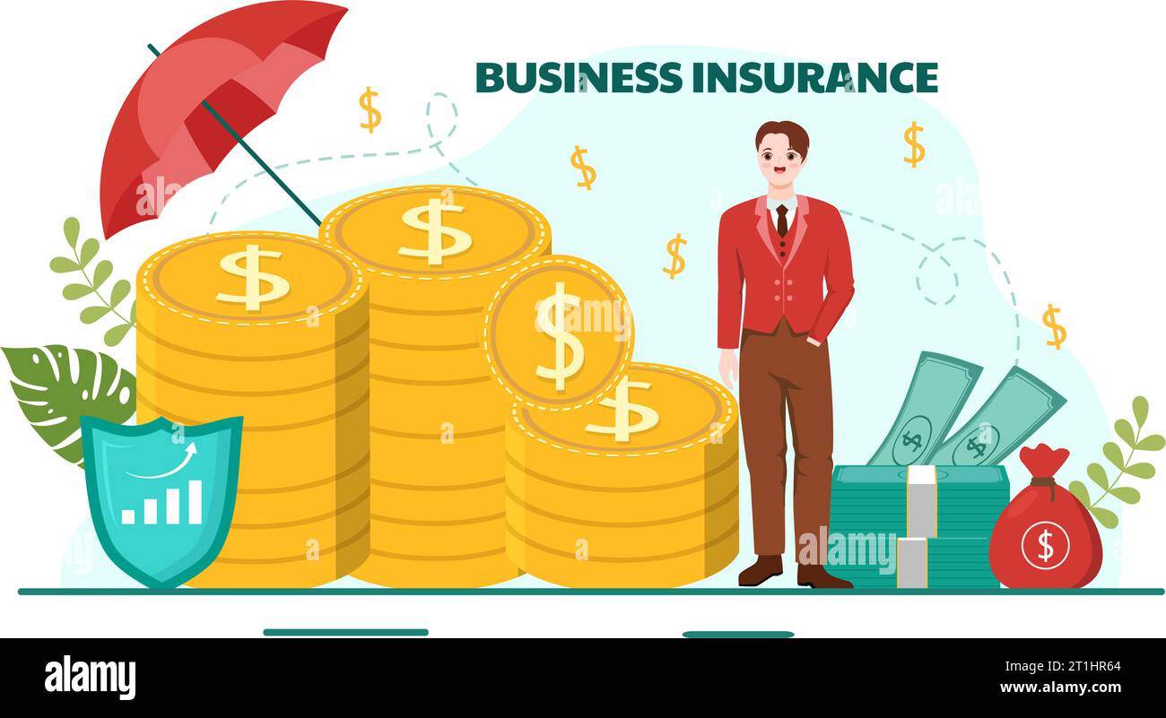Business Insurance Vector Illustration to Support Protection About ...