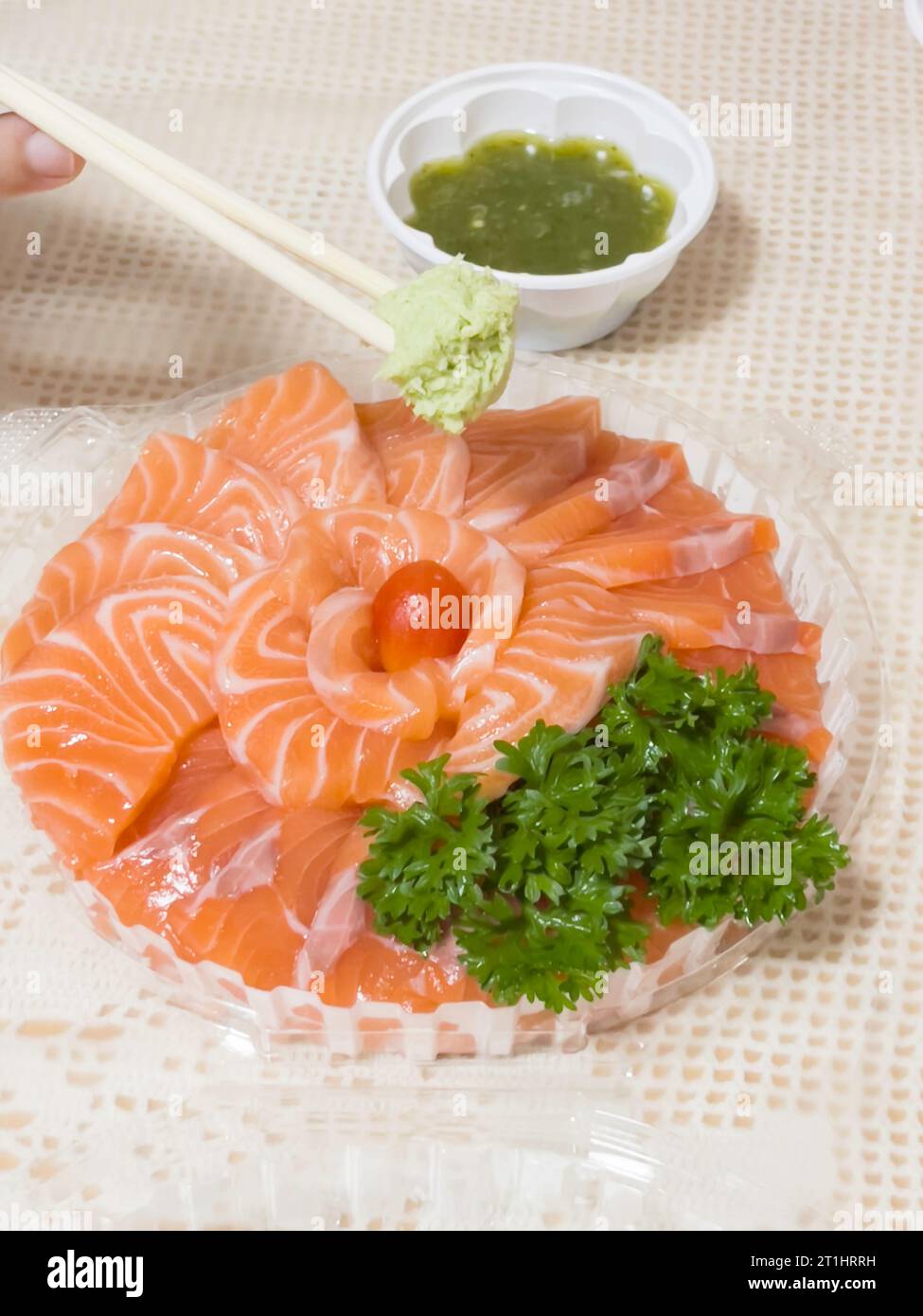 Fresh salmon sasimi set hi-res stock photography and images - Alamy