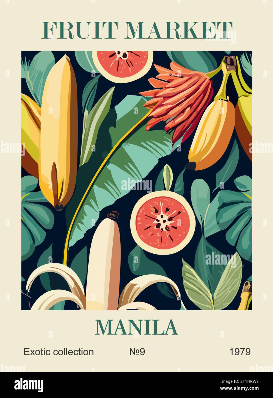 Abstract Fruit Market retro poster vector art Stock Vector Image & Art ...