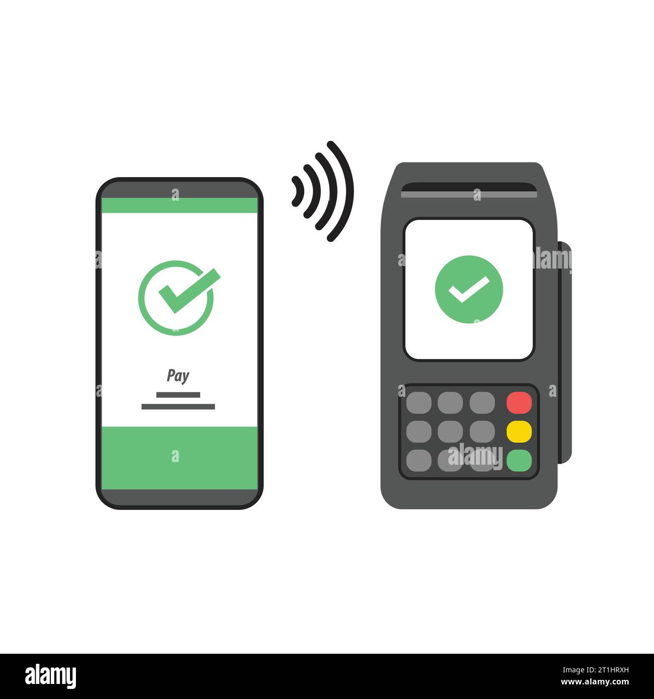 NFC contactless payment transfer technology cash register and ...