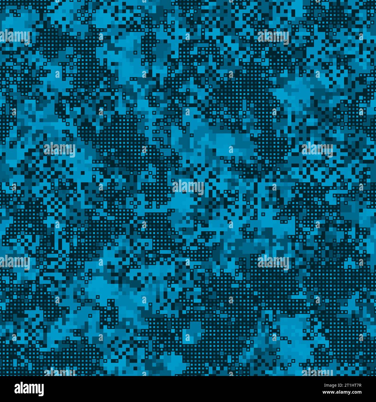 Seamless denim blue urban camouflage pattern. The pixel pattern ...