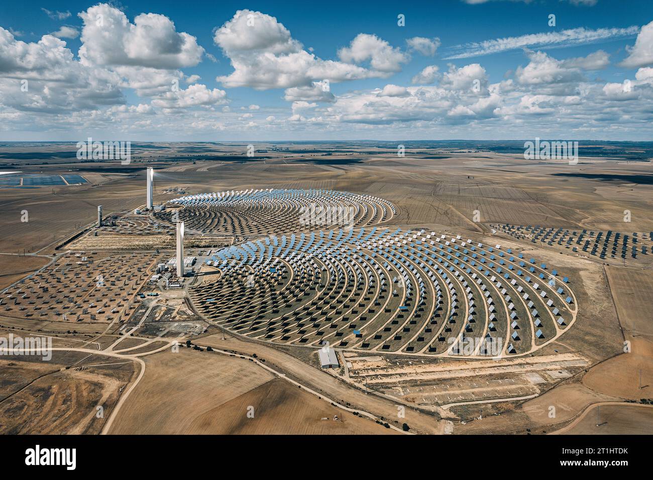 Aerial view of a Solar Power Station in the wildness Stock Photo - Alamy