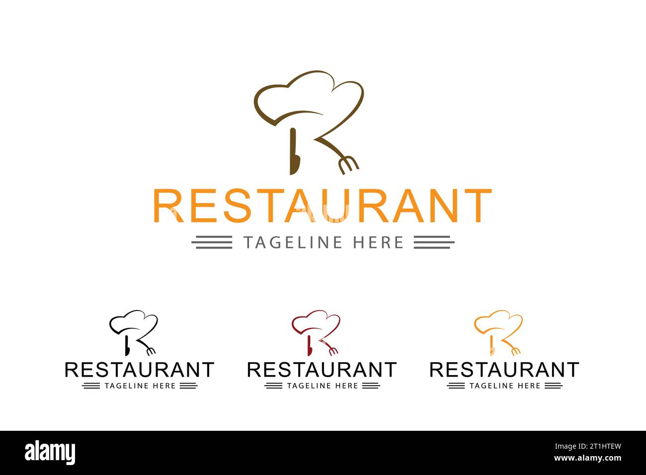 Letter R logo with chef hat. suitable for restaurant logos, chefs, food ...