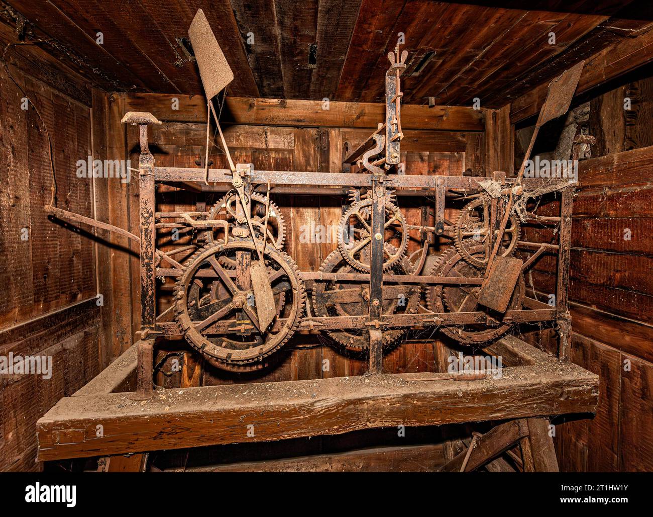 Old rusty mechanics of a Church turret clock Stock Photo - Alamy