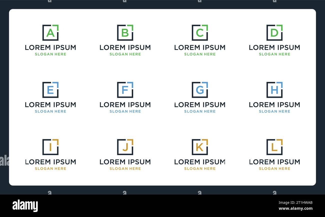 collection of letters in a box and arrows. icon for business luxury ...