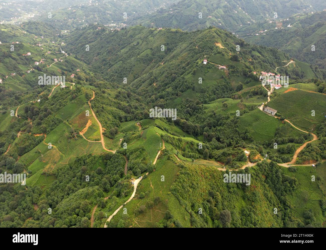 An aerial view of the villages of Rize, Turkey's most natural city ...
