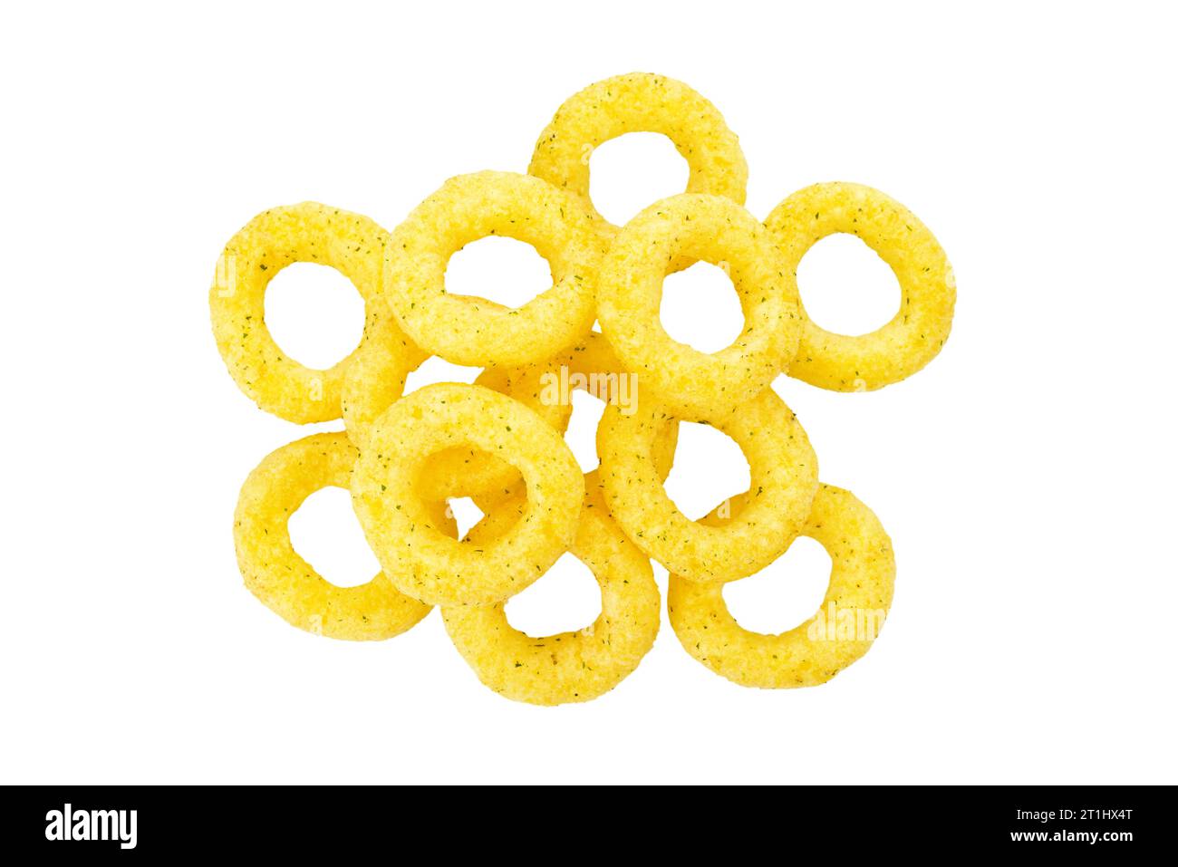 Crispy onion rings, isolated on white background, full depth of field ...
