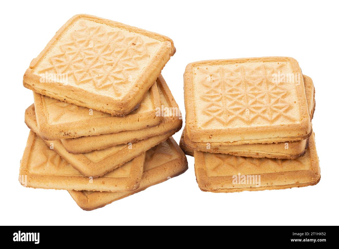 Delicious square shaped cookies. Fresh confectionery biscuit. File ...