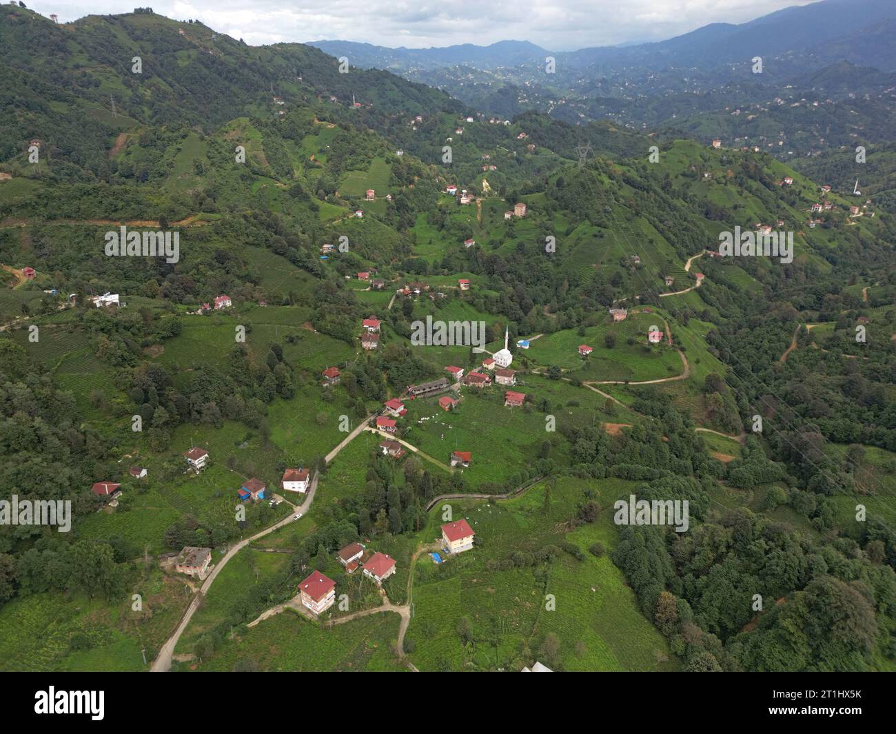 An aerial view of the villages of Rize, Turkey's most natural city ...