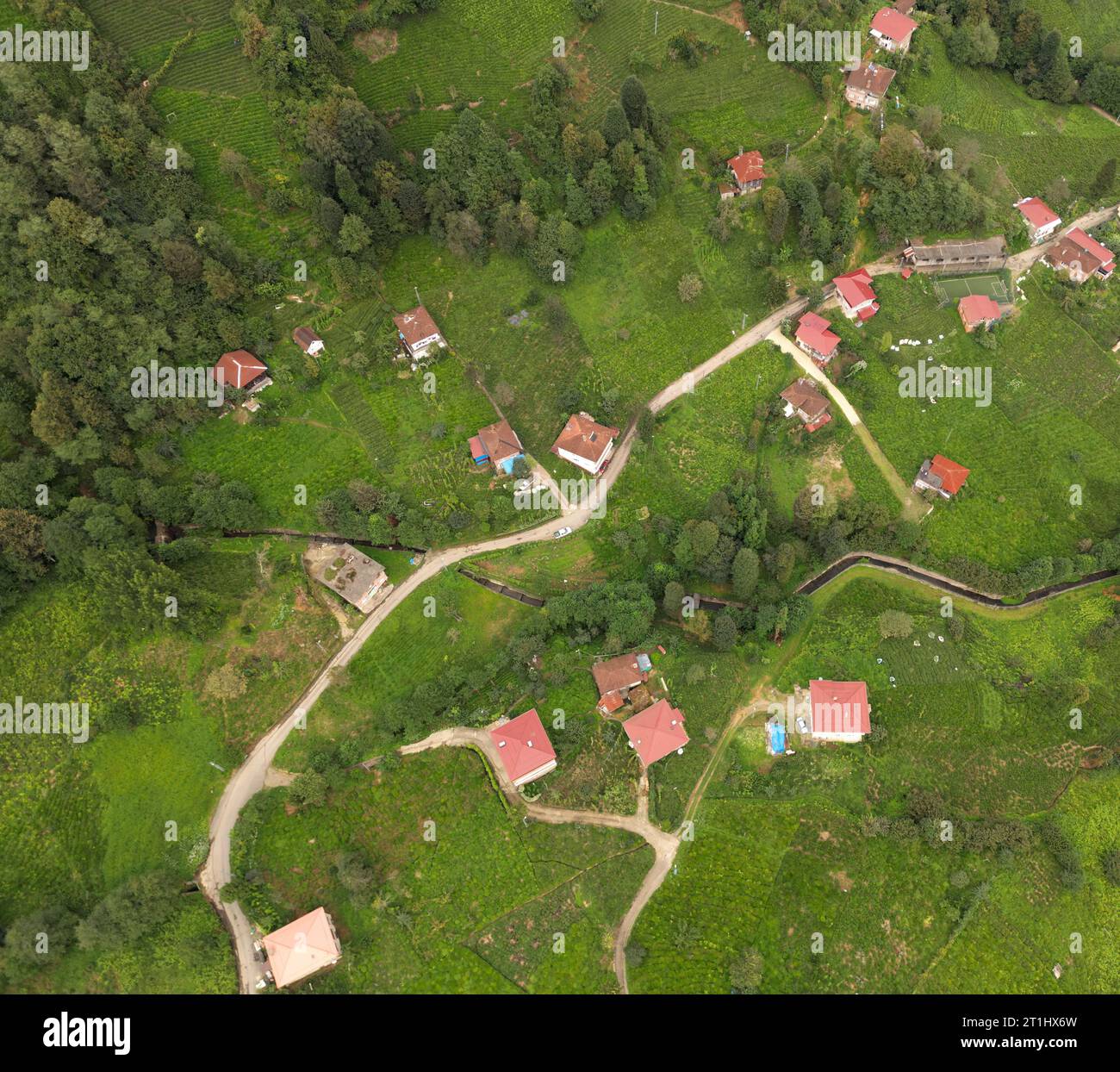 An aerial view of the villages of Rize, Turkey's most natural city ...