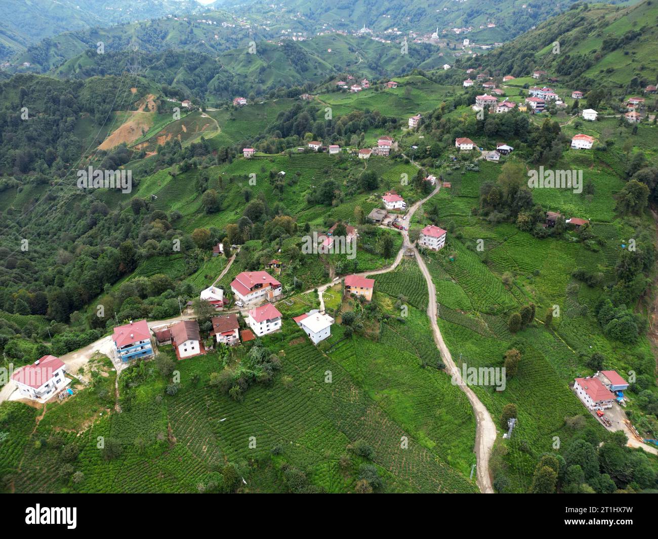 An aerial view of the villages of Rize, Turkey's most natural city ...