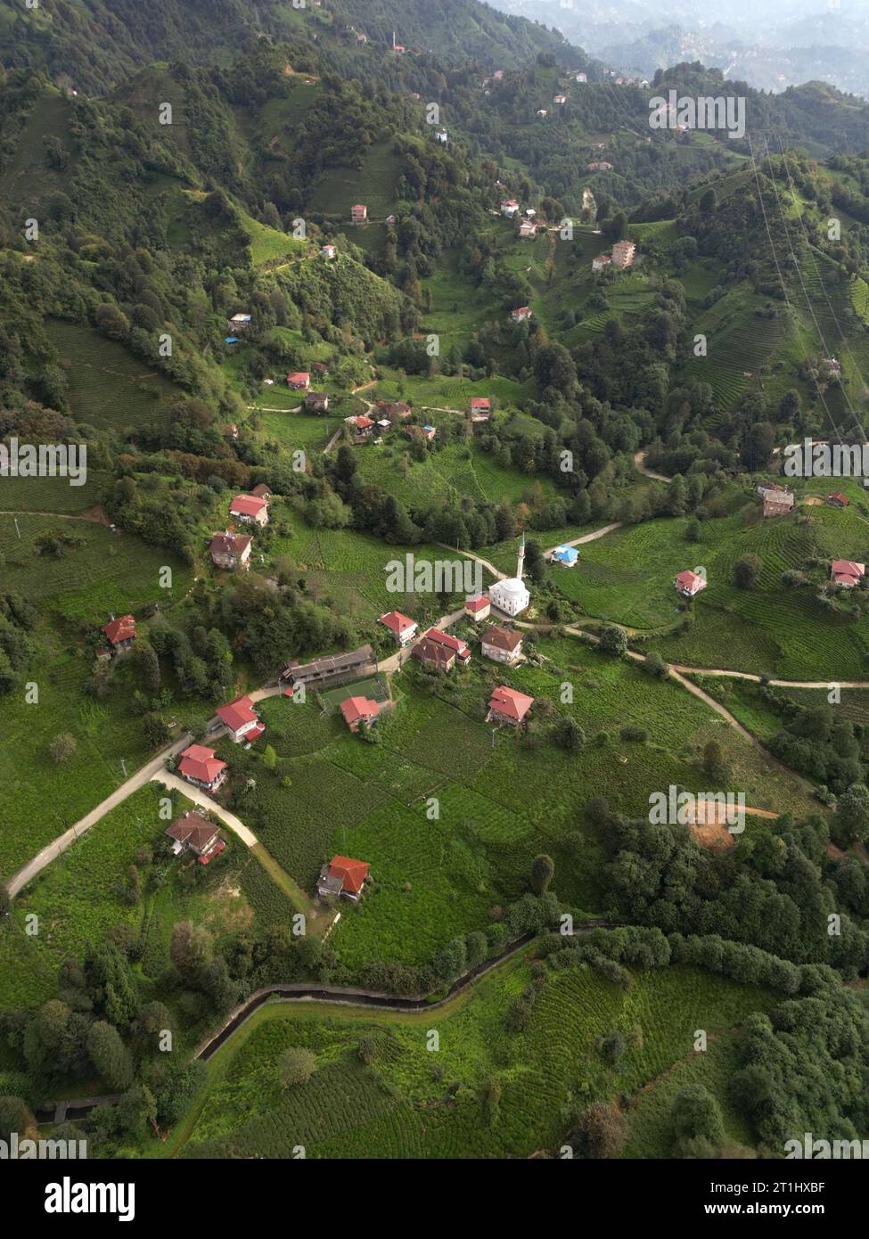 An aerial view of the villages of Rize, Turkey's most natural city ...