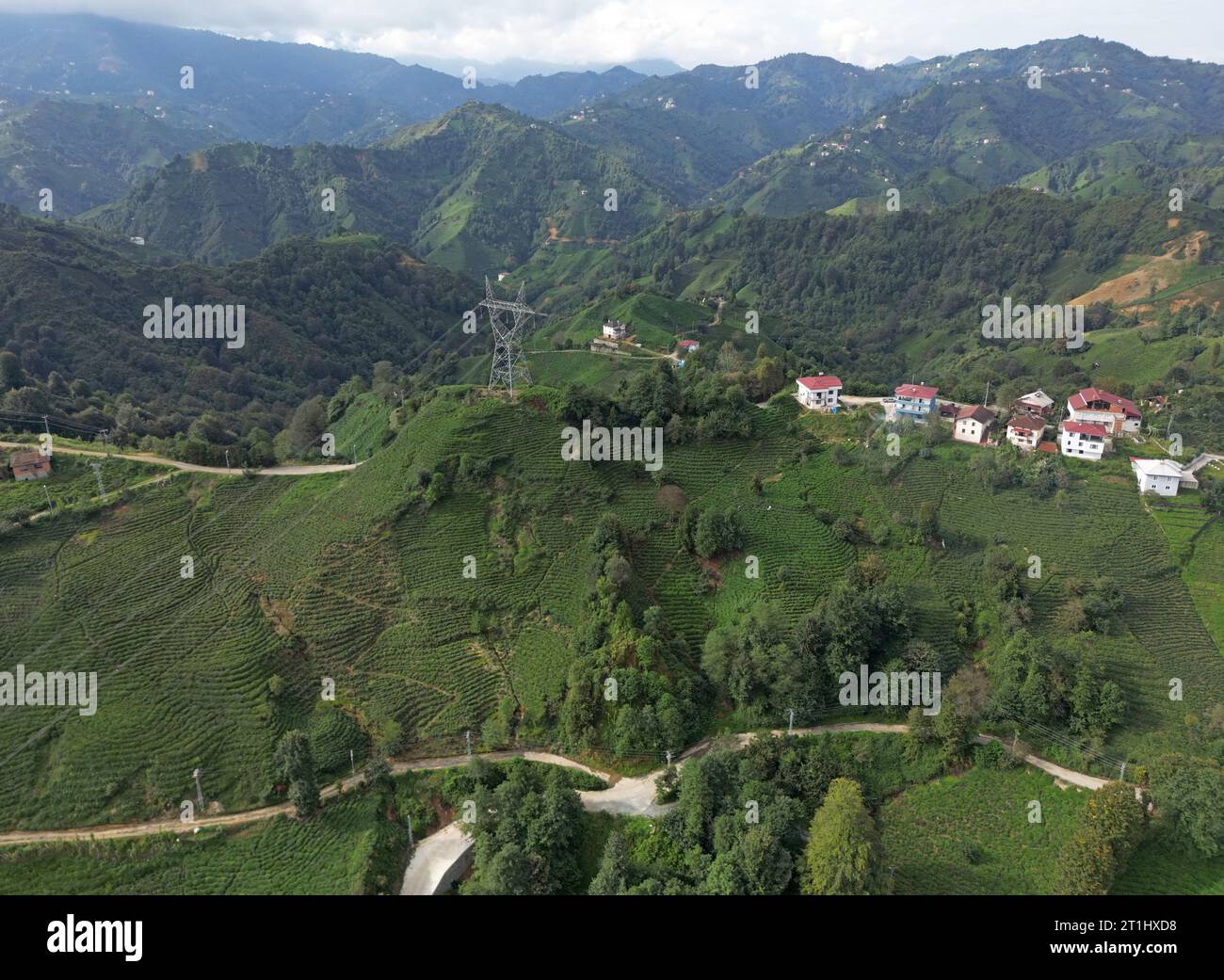 An aerial view of the villages of Rize, Turkey's most natural city ...