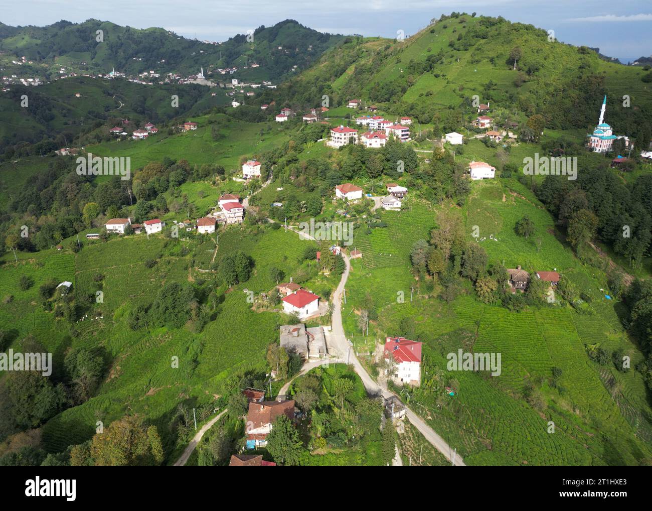 An aerial view of the villages of Rize, Turkey's most natural city ...