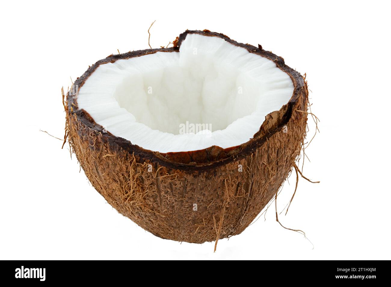 Half coconut isolated on white background. Full depth of field. File ...